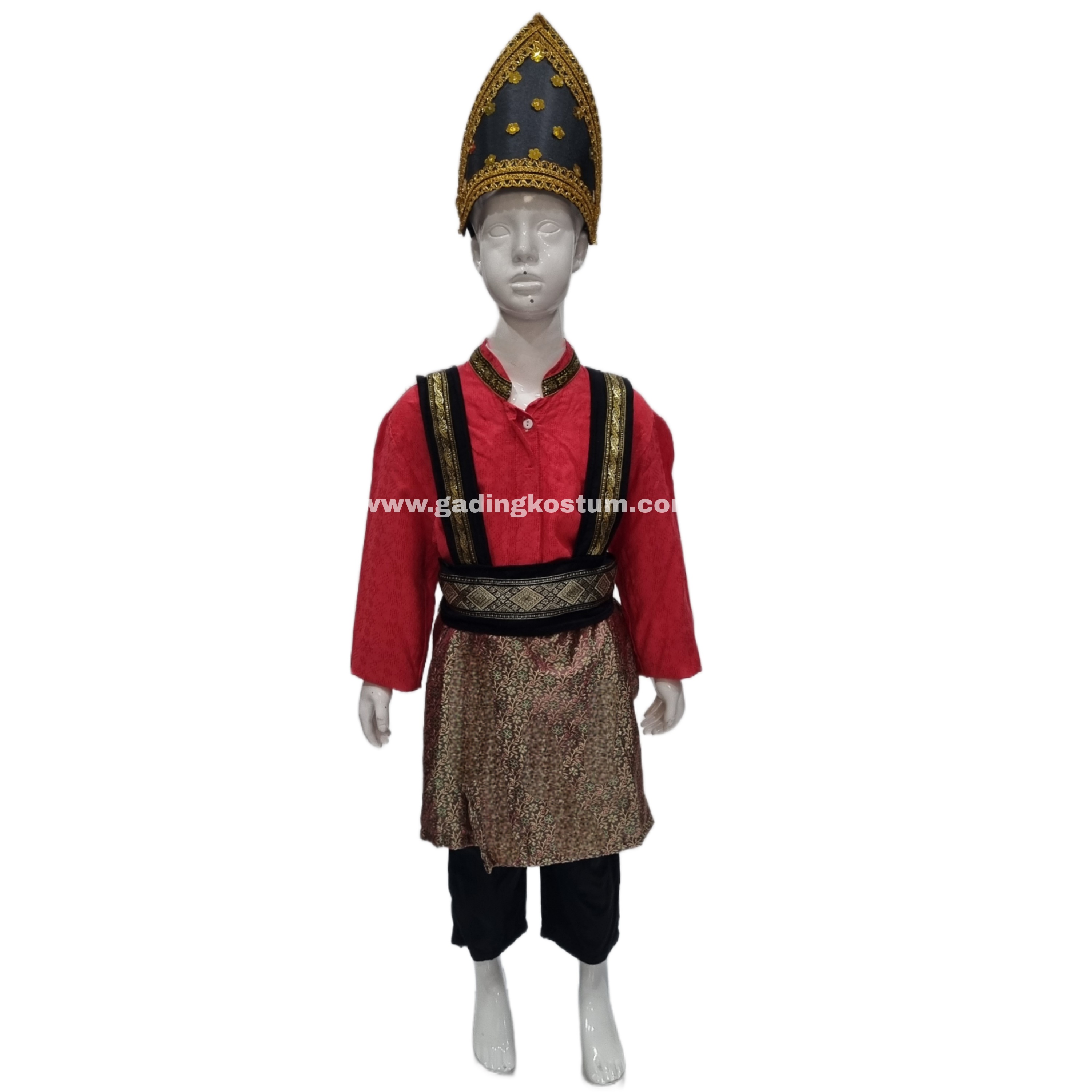 Aceh Sumatra Nari Saman Merah Boy LAK0155 - Gading Kostum